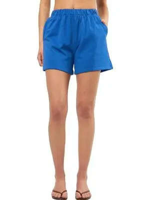 VIENS AVEC MOI The Lakeside Graphic Sweat Shorts - Blue