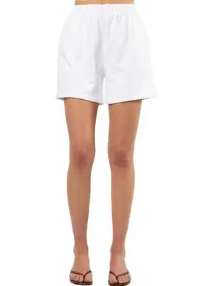 VIENS AVEC MOI The Lakeside Graphic Sweat Shorts - White