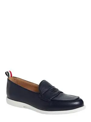 Thom Browne Varsity Square Toe Penny Loafer - Navy