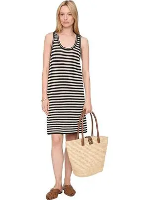 ANINE BING Arie Mini Dress - Black/ivory Stripe