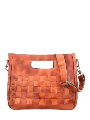 Bed Stu Orchid Handwoven Leather Handbag - Cognac Dd