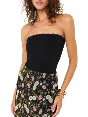 Cami Nyc Rama Lace Trim Strapless Top - Black