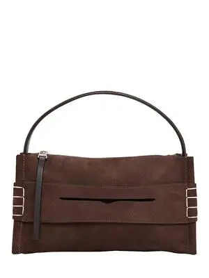 JW Anderson Loafer Suede Crossbody Bag - Brown