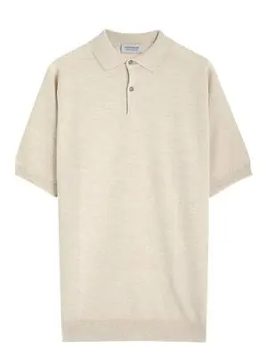 John Smedley Textured Fine-knit Wool Polo Shirt - Grey