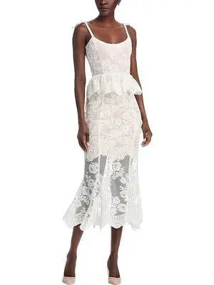 V. CHAPMAN Vinetta Lace Corset Top And Skirt Set - White Chantle