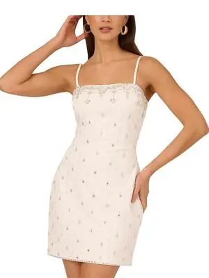 Adrianna Papell Beaded Sheath Dress - Ivory
