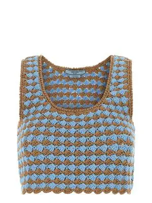 Prada Two-tone Crochet Crop Top - Multicoloured