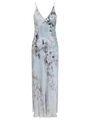 Alberta Ferretti Printed Evening Dress - Blue