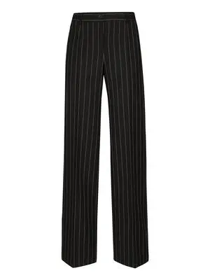 Dolce & Gabbana Flared Pinstripe Woolen Pants - Black