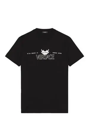 Versace Logo Print T-shirt - Black