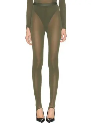 Wardrobe.NYC Sheer Stirrup Legging - Military