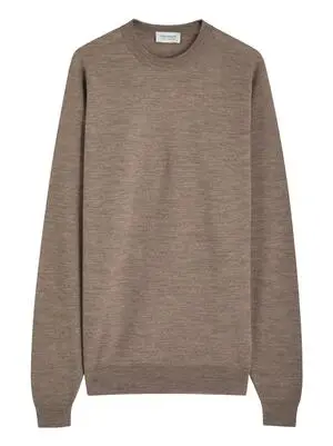 John Smedley Fine-knit Textured Wool Jumper - Beige