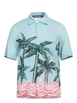 Palm Angels Shirt Sky Size Viscose, Polyester - Blue