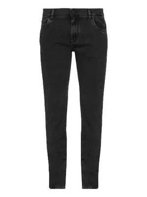 Dolce & Gabbana Slim-leg Jeans With Leather Detailing - Black