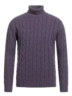 DANIELE FIESOLI Turtleneck Merino Wool Sweater Purple