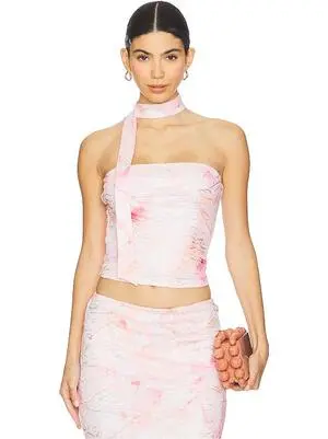 MORE TO COME Nina Strapless Top - Pink Floral