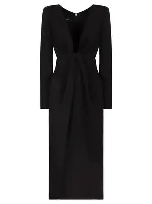 Emporio Armani Knot-detailing Midi Dress - Black