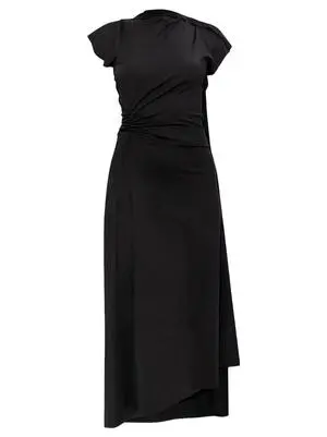 Victoria Beckham Asymmetrical Draped Dress - Black
