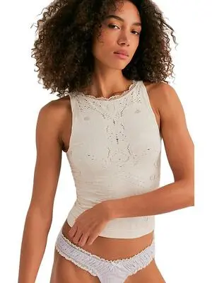 Free People Flirty Flutters Tank Ivory