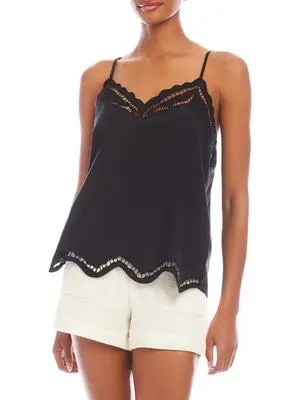 Fifteen Twenty Marian Embroidered Camisole - Black