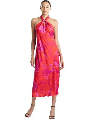 Natori Halterneck Dress - Fuchsia