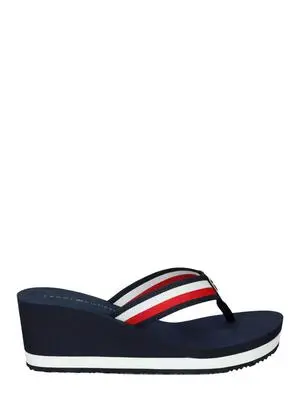 Tommy Hilfiger Signature Strap Wedge Flip-flops - Blue