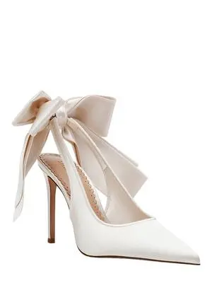 Steve Madden Teacup Bow Pumps - Ivory Satin