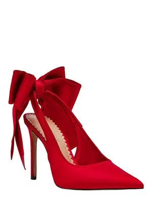 Steve Madden Teacup Bow Pumps - Red Satin