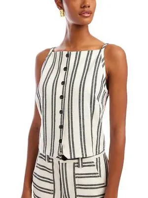Fifteen Twenty Elis Sleeveless Button-front Top - Stripe