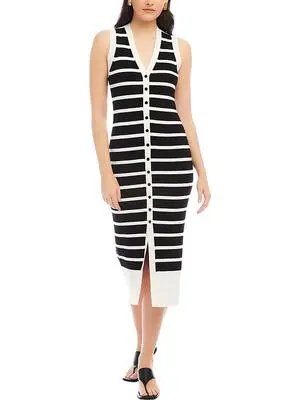 Fifteen Twenty Jenna V-neck Sweater Dress - Stripe