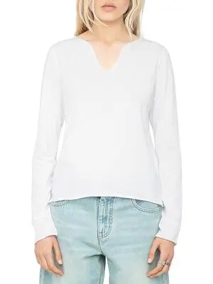 Zadig&Voltaire Tunisian Long Sleeve Tee - White