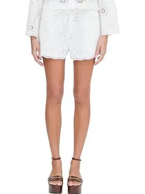 Hill House Home The Audrey Shorts - White Trellis Broderie