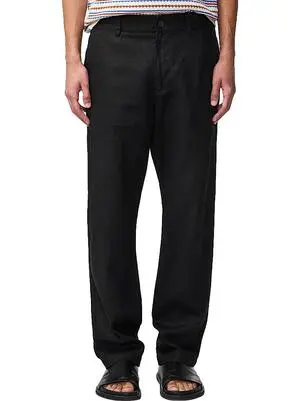Nn07 Aden 1454 Relaxed Fit Linen Pants - Black