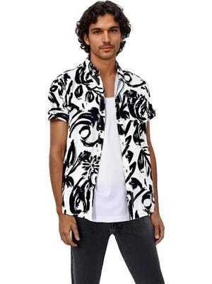 LEDGER & FORD Redondo Abstract Shirt - Black