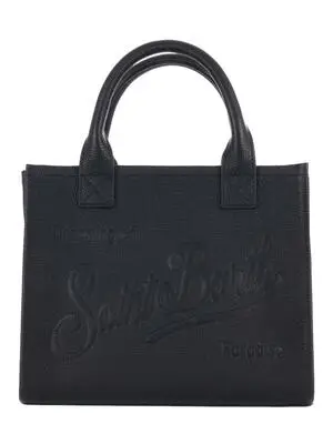 MC2 SAINT BARTH Hammered Leather Shopping Bag - Black
