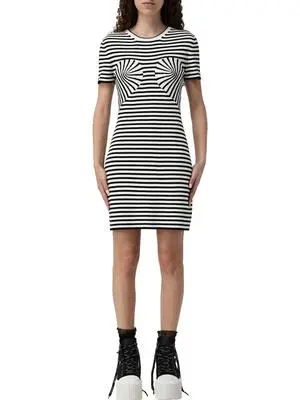 Marc Jacobs Striped Mini Dress - Black