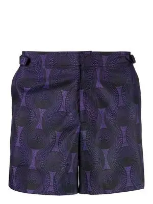 Ozwald Boateng Mosaic-print Swim Shorts - Purple