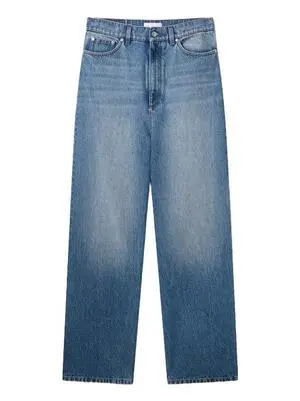 Stella McCartney Faded Wide-leg High-rise Jeans - Blue