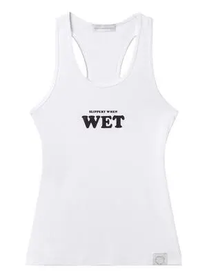 Stella McCartney Slippery When Wet Racerback Tank Top - White