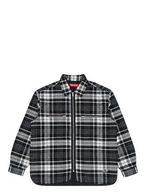 Supreme Quilted Flannel Zip Up Shirt Black