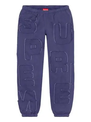 Supreme Cutout Letters Sweatpants 'washed Navy - Blue