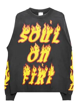 SAINT MXXXXXX Soul On Fire Long-sleeve T-shirt - Black
