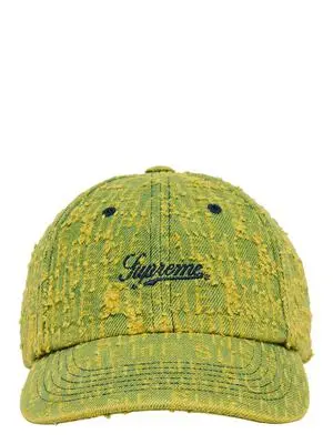 Supreme Needle Punch Denim 6-panel Hat - Yellow