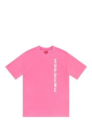 Supreme Contrast Stitch Pocket Tee - Pink