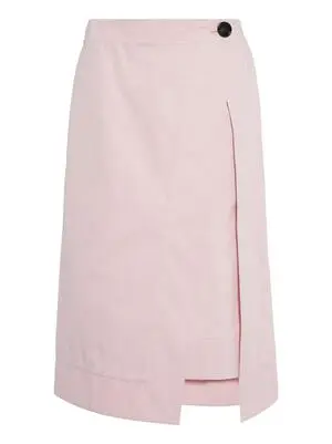 Bottega Veneta Cotton Canvas Midi Wrap Skirt - Pink