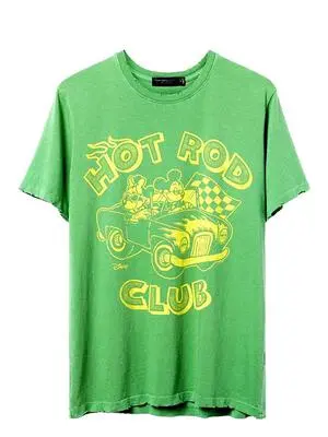 Junk Food Clothing Mickey And Minnie Hot Rod Vintage Tee - Peridot