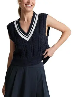 Beyond Yoga Cable Knit Sweater Vest - Nocturnal Navy