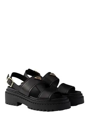 Prada Leather Sandals - Black