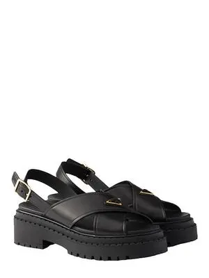 Prada Leather Sandals - Black