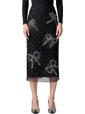 Carolina Herrera Embellished Midi Skirt - Black